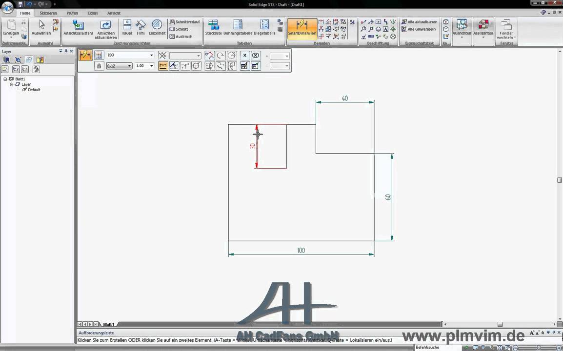 Solid Edge ST3 Bemaßung - YouTube