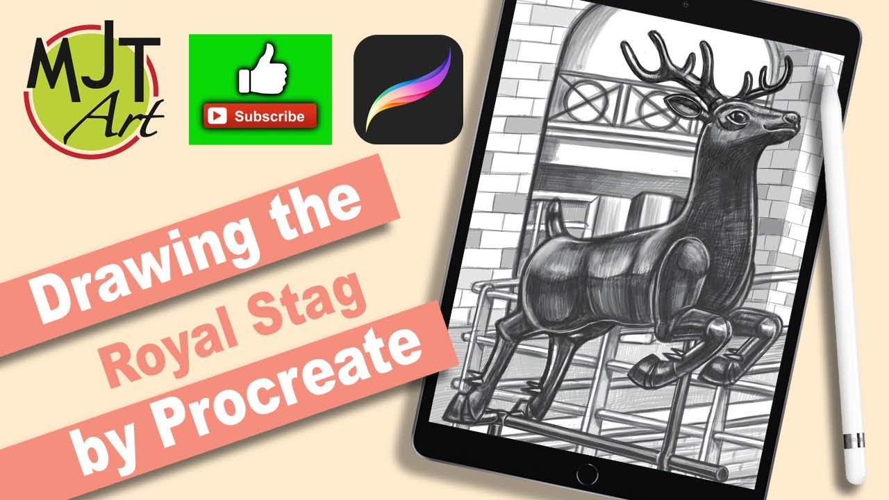 Drawing the Maidenhead Royal Stag by Procreate - YouTube