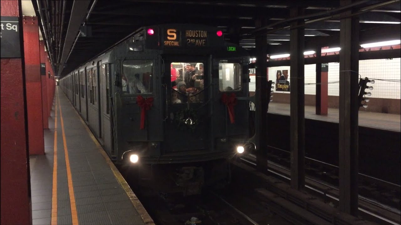 NYC Subway HD: Holiday Nostalgia Train (Arnines) @ Court Square - 23rd ...