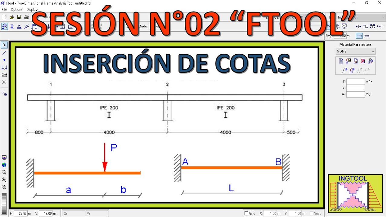 FTOOL DESDE CERO - SESIÓN N°02 (INSERCIÓN DE COTAS) - YouTube