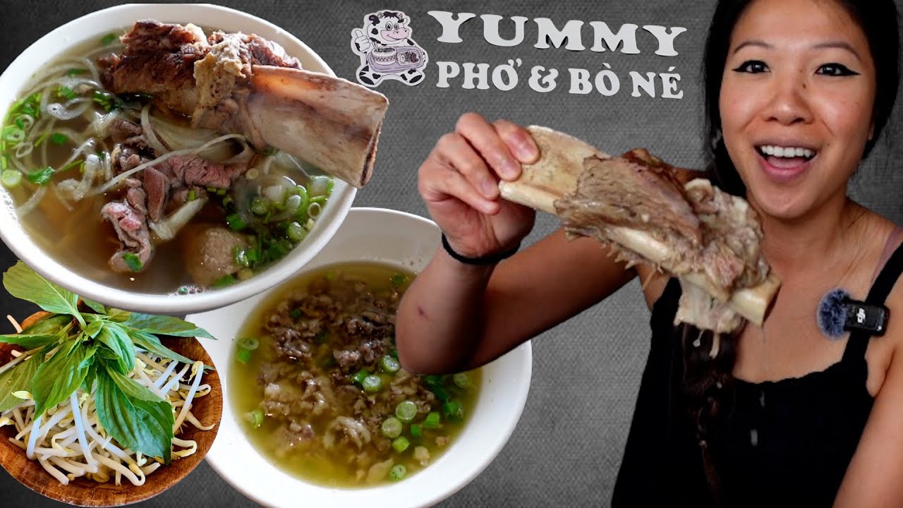 Yummy Pho with GINORMOUS rib bone!! & bone marrow soup at Yummy Pho ...