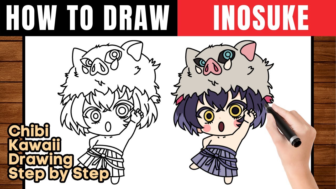 How To Draw Inosuke | Drawing Chibi Inosuke Hashibira - Step by Step ...