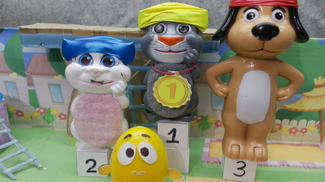 My Talking Tom Friends. Adventures in the pool. Cardboard game. DIY ...