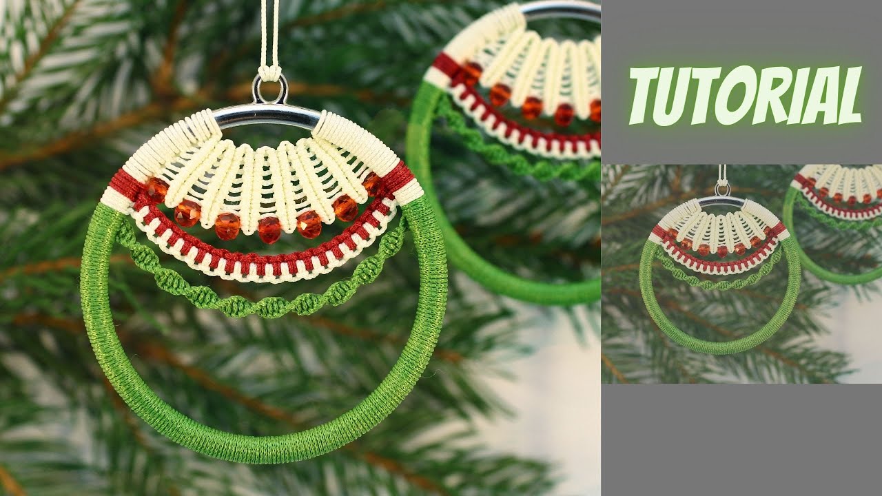 DIY micro macrame bauble, Christmas ornaments tutorial, Xmas sweater ...