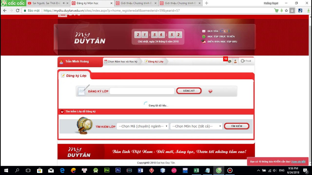 Hướng dẫn đăng ký tín chỉ trường Đại học Duy Tân - MyDtu - YouTube