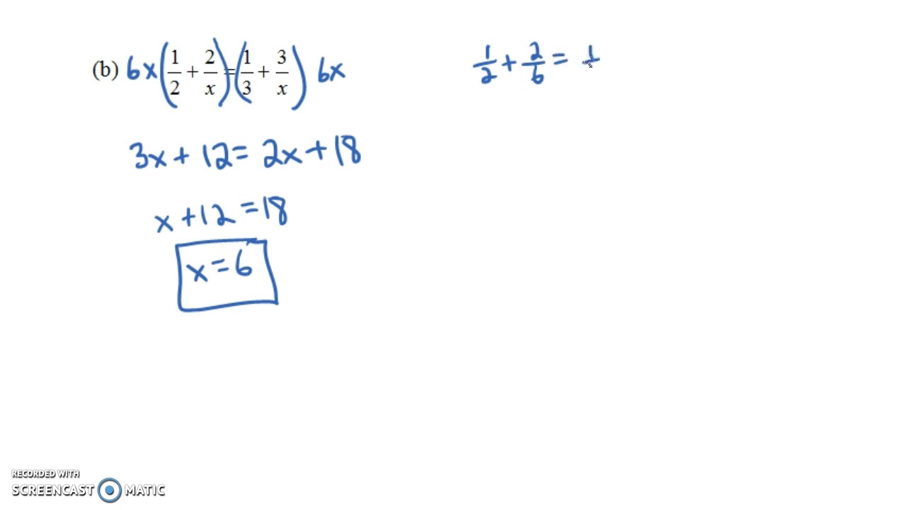 Solving Rational Equations (part 1) - YouTube