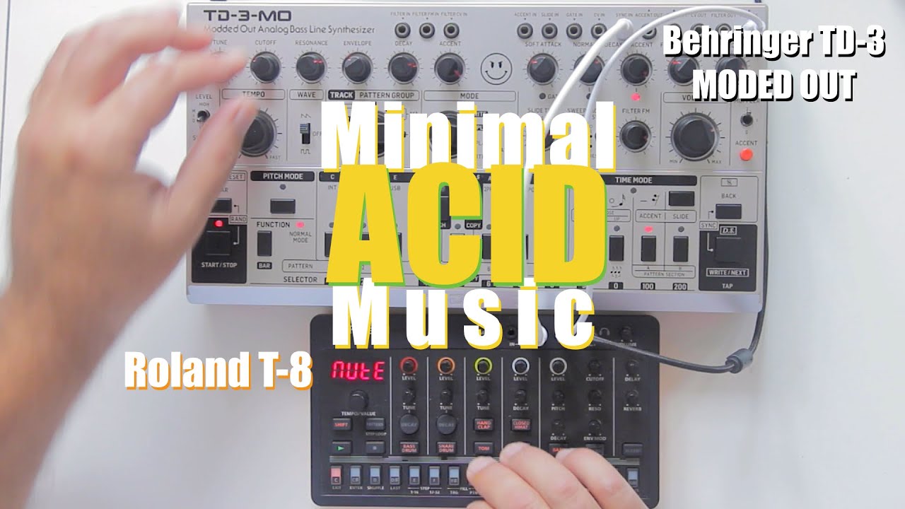 Roland T8, Behringer TD3-MO, Minimal Acid Music - YouTube