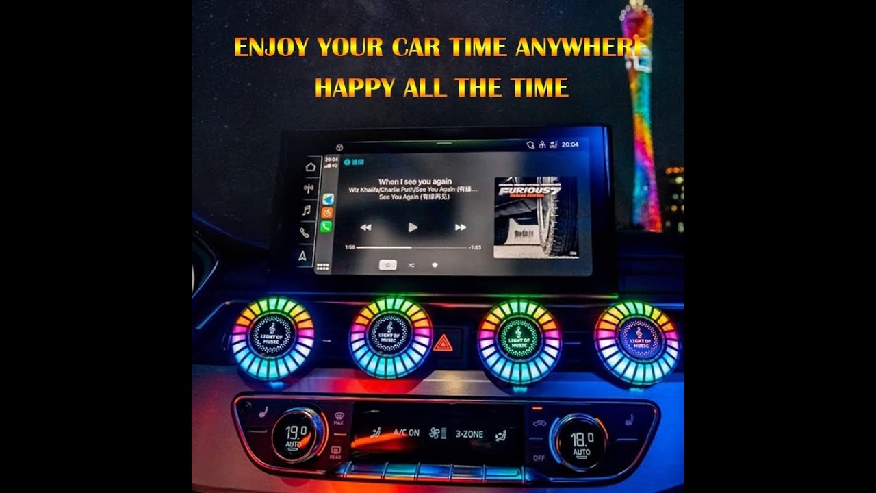RGB Sound Control Light Car Ambient Light Voice-Activated Pickup Music ...