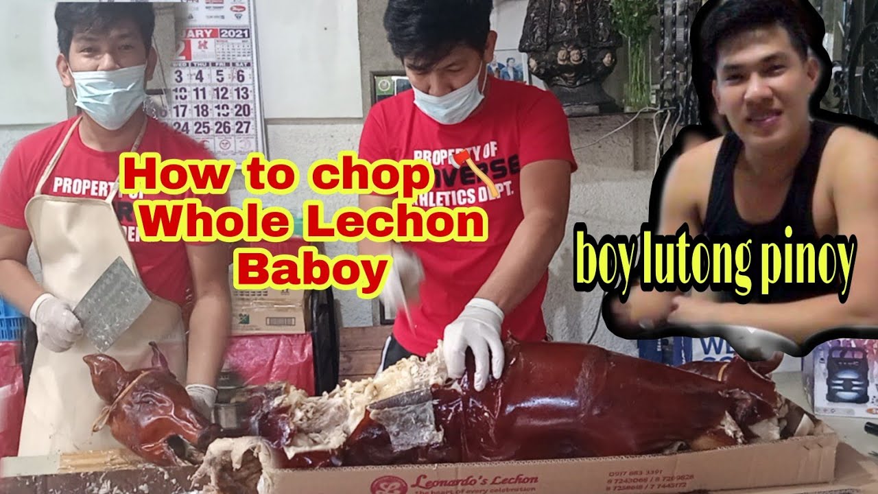 How to chop 🪓 Whole Lechon Baboy - YouTube