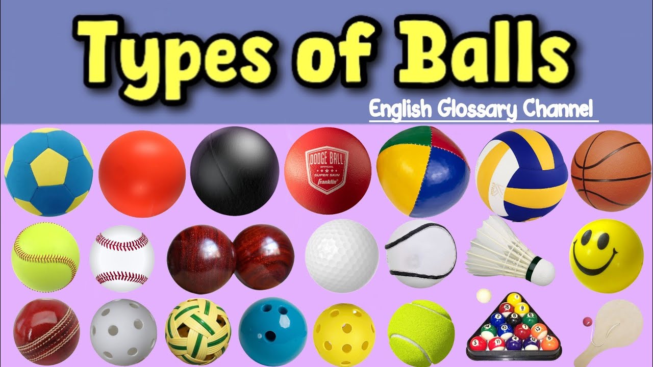 Types of Balls | Learning Names of Sports Balls in English - YouTube