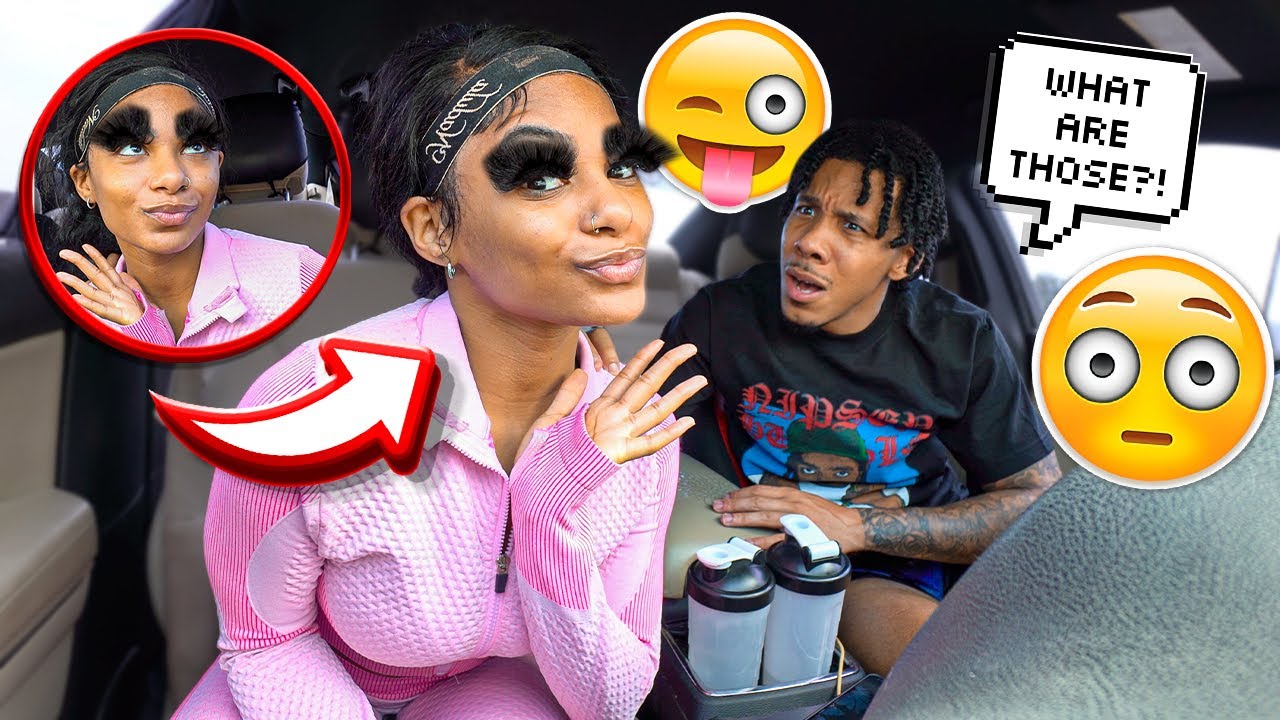 Wearing MASSIVE Lashes In Public To See How My Boyfriend Reacts ...