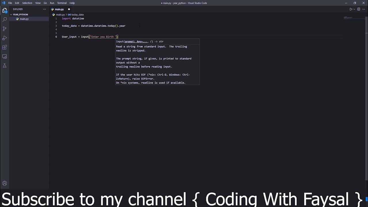 Python Age Calculator || CodingWithFaysal - YouTube