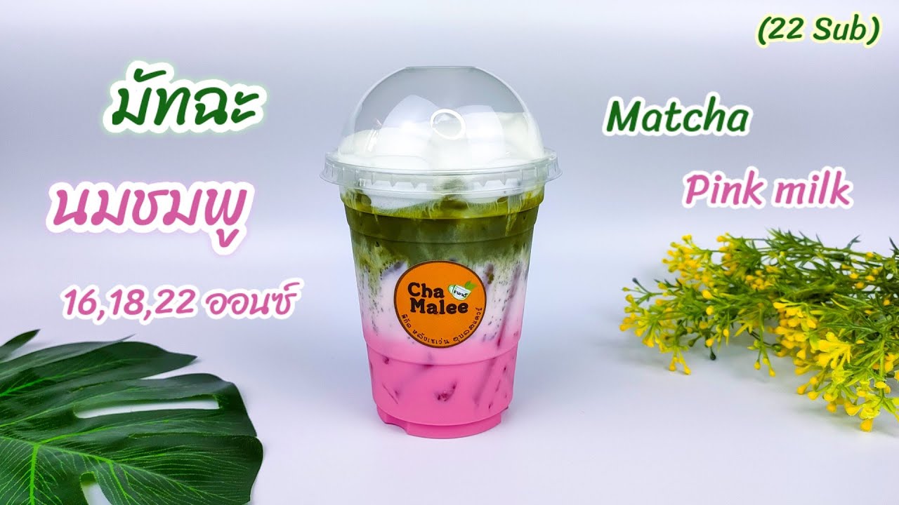 มัทฉะนมชมพูเย็น Iced Matcha Pink Milk 말차 핑크 우유 Susu Pink Matcha Matcha ...