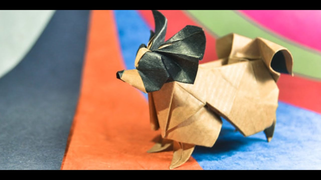 ORIGAMI DOG | ORIGAMI PAPILLON HIDEO KOMATSU (TUTORIAL ) - YouTube