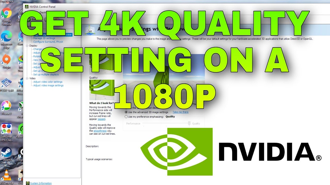 Enable Nvidia Control Panel DSR 4K Quality settings 2021 - YouTube