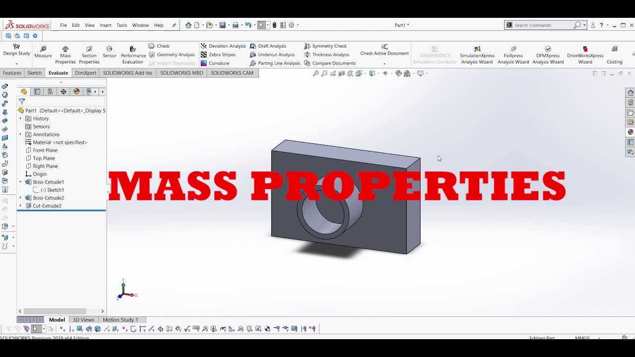 Solidworks beginners tutorial #42-Mass Properties in Hindi - YouTube