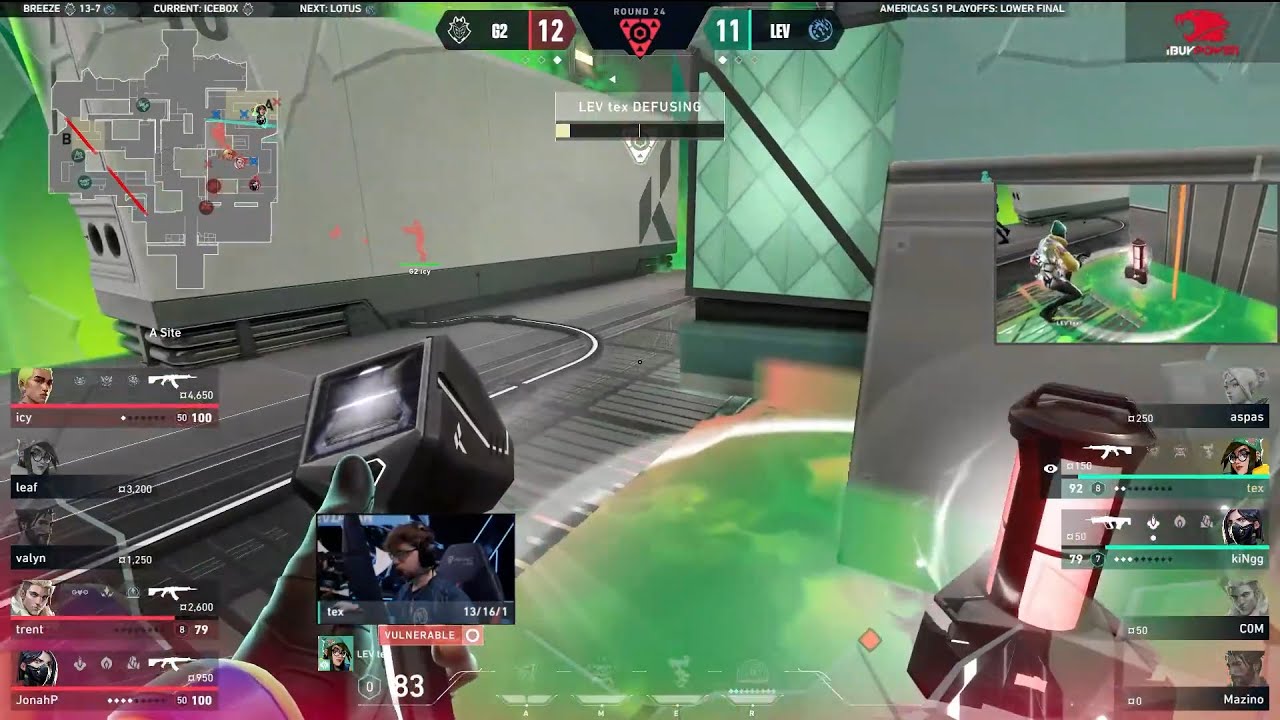 LEV Tex 1v3 NINJA Defuse to Force OT Against G2 | VCT Americas 2024 - YouTube