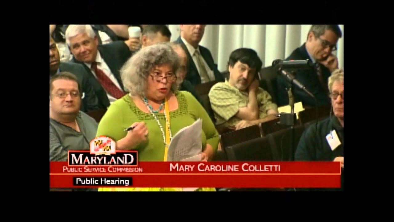 Mary Caroline Colletti's Testimony from the Maryland PSC Hearing on ...