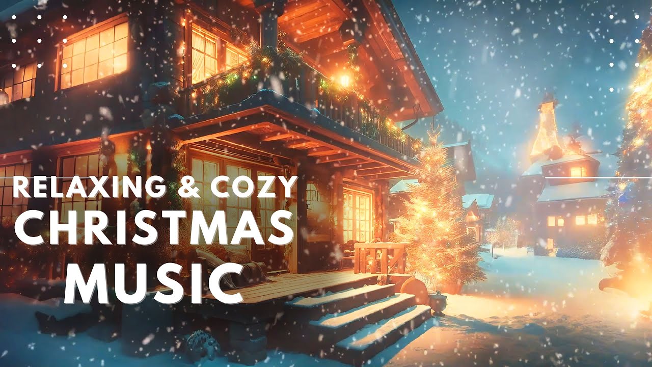 CHRISTMAS MUSIC playing on the snowy street (winter and snowfall) - YouTube
