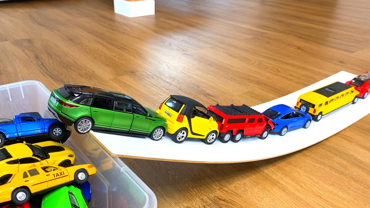 Various Diecast Model Cars Moving Down On Slider #11 - YouTube