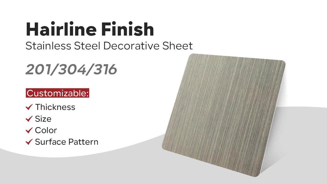 brushed hairline stainless steel sheet - YouTube