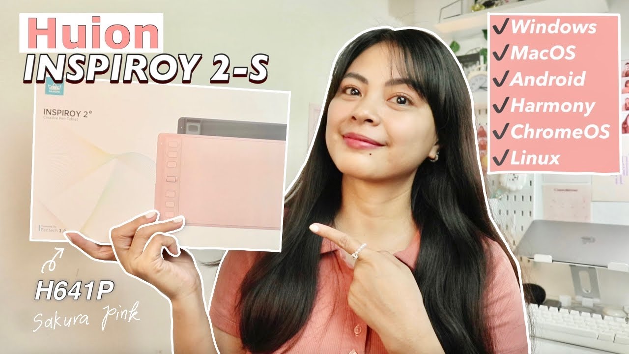 Huion Inspiroy 2-S H641P in Sakura Pink (Unboxing, Testing and First ...