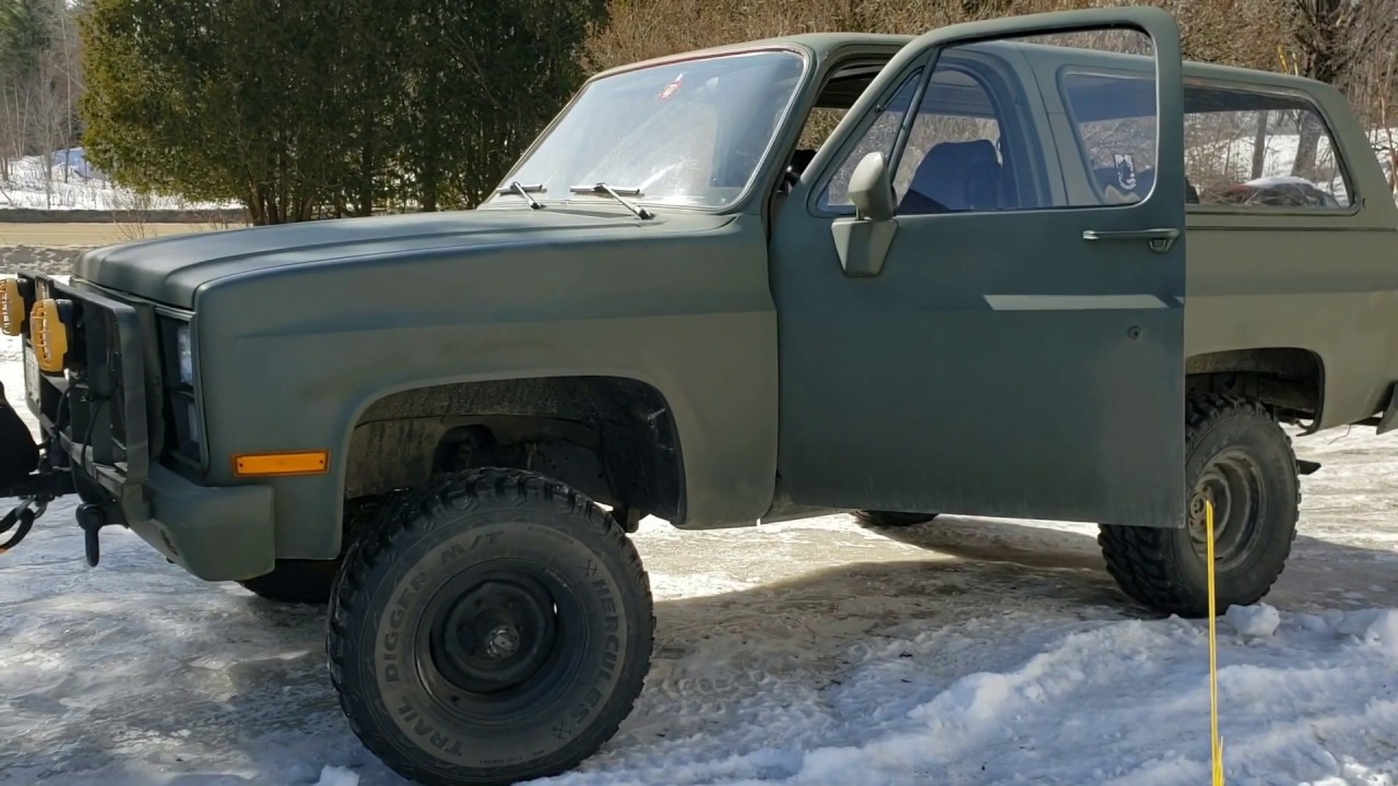 M1009 Military Blazer CUCV Rescues F150 Stuck in Ice and attached to ...