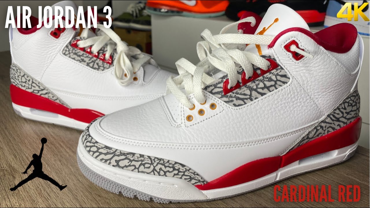 Air Jordan 3 Cardinal Red On Feet Review - YouTube