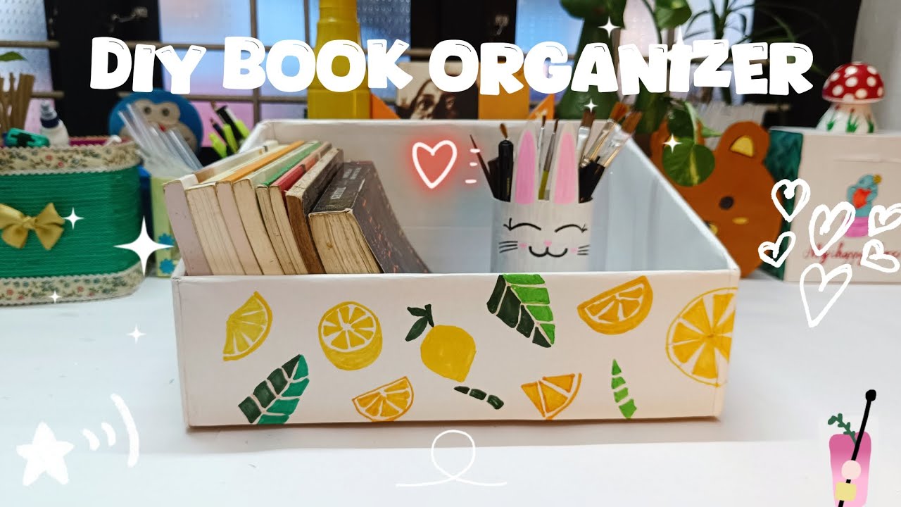 DIY book organizer ♥️🌷@dlittlejoys #diy #easy #cute #organizer # ...