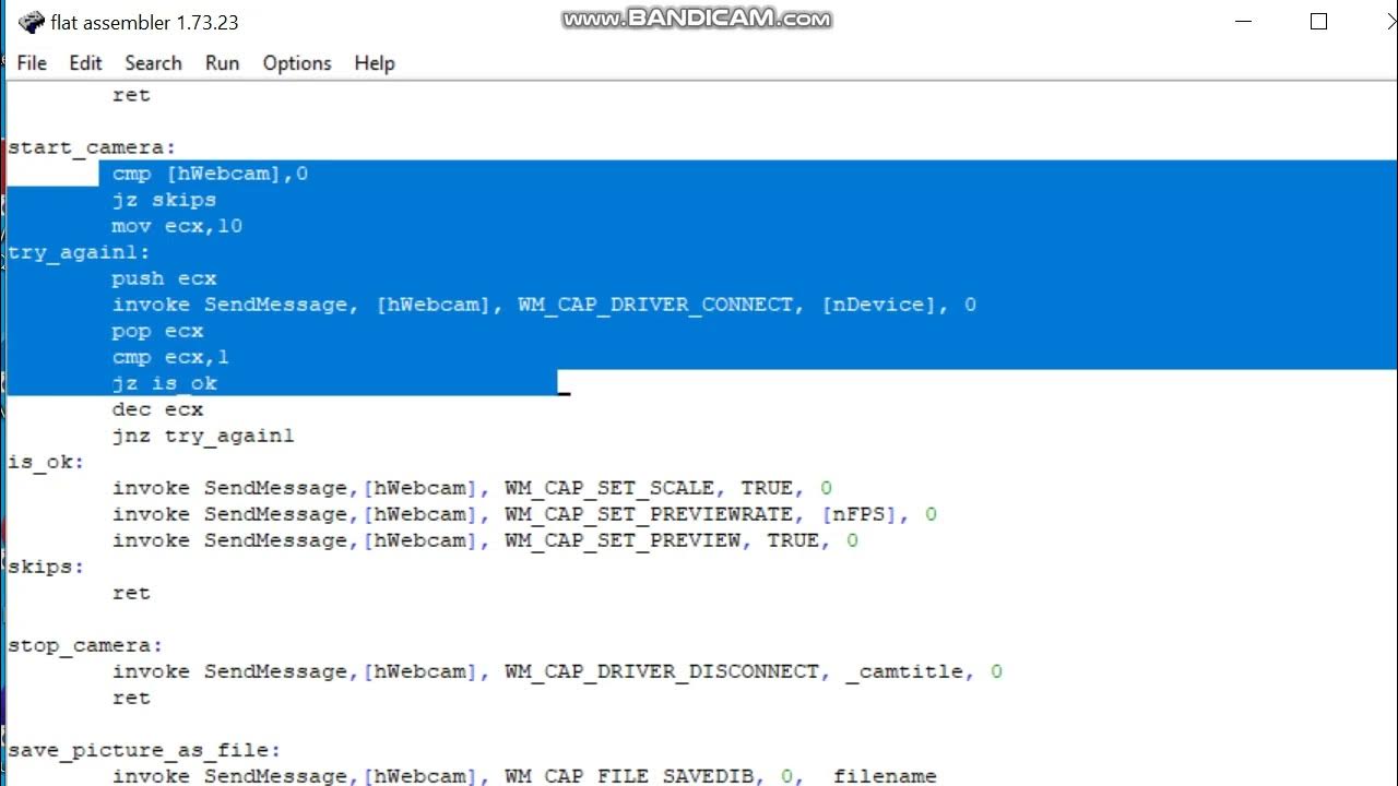 FASM WIN32 Assembler - USB Webcam capture - YouTube
