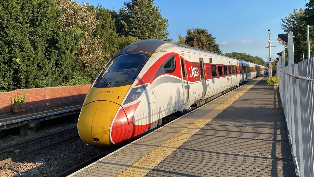 LNER Azuma double 1S23 London Kings Cross to Edinburgh 16:31 16E Lea ...