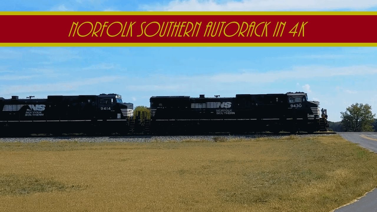 Norfolk Southern Autorack in 4k - YouTube