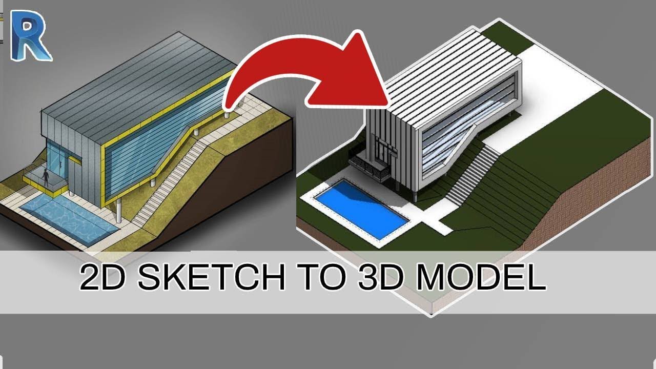 Modeling a Modern House in Revit Tutorial | 2D Sketch to 3d Modeling ...