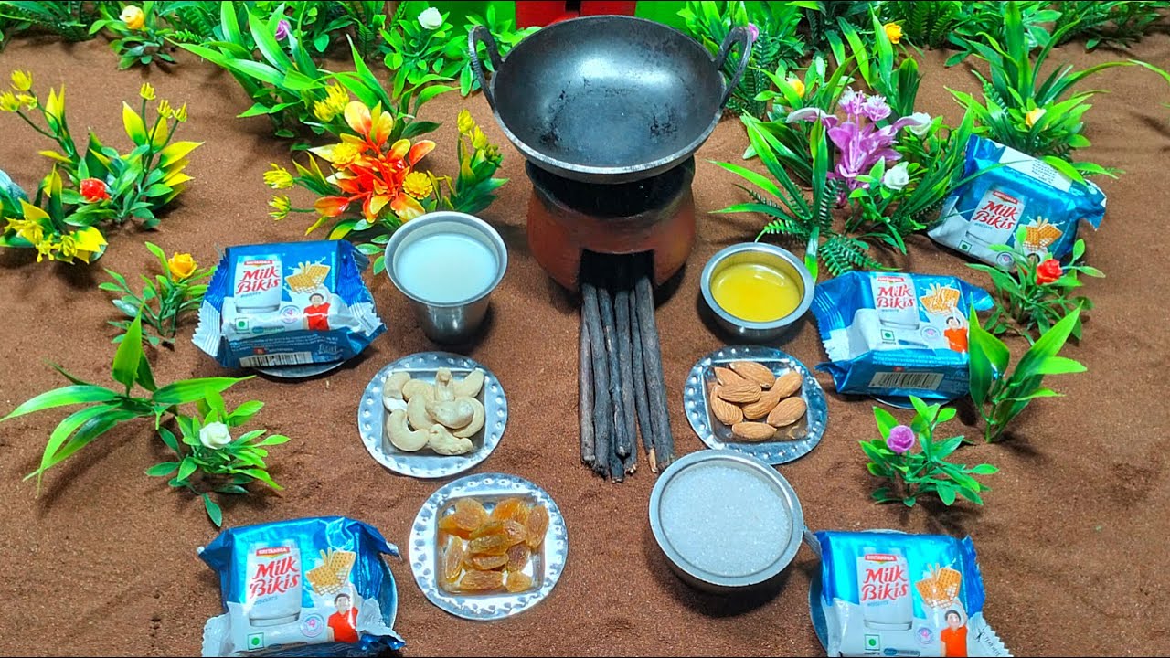 Miniature Biscuit Halwa / Miniature Cooking / Milk Bikis Biscuit Halwa ...