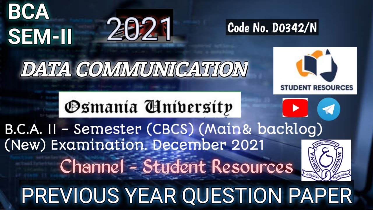 Data Communications | BCA 2nd Semester | OU question paper | December ...