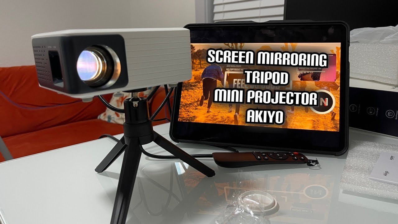 Mini Projector, AKIYO 1080P Supported Portable Projector with Tripod ...