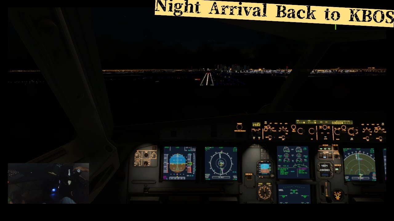 Night Landing XP12 B2 | Flight Controls Cam | RW27 ILS - YouTube