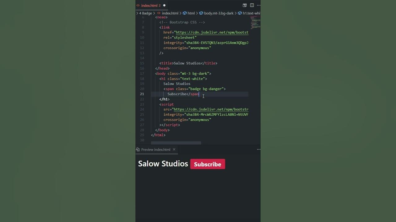 Badges Using Bootstrap 5 Shorts Coding Youtube
