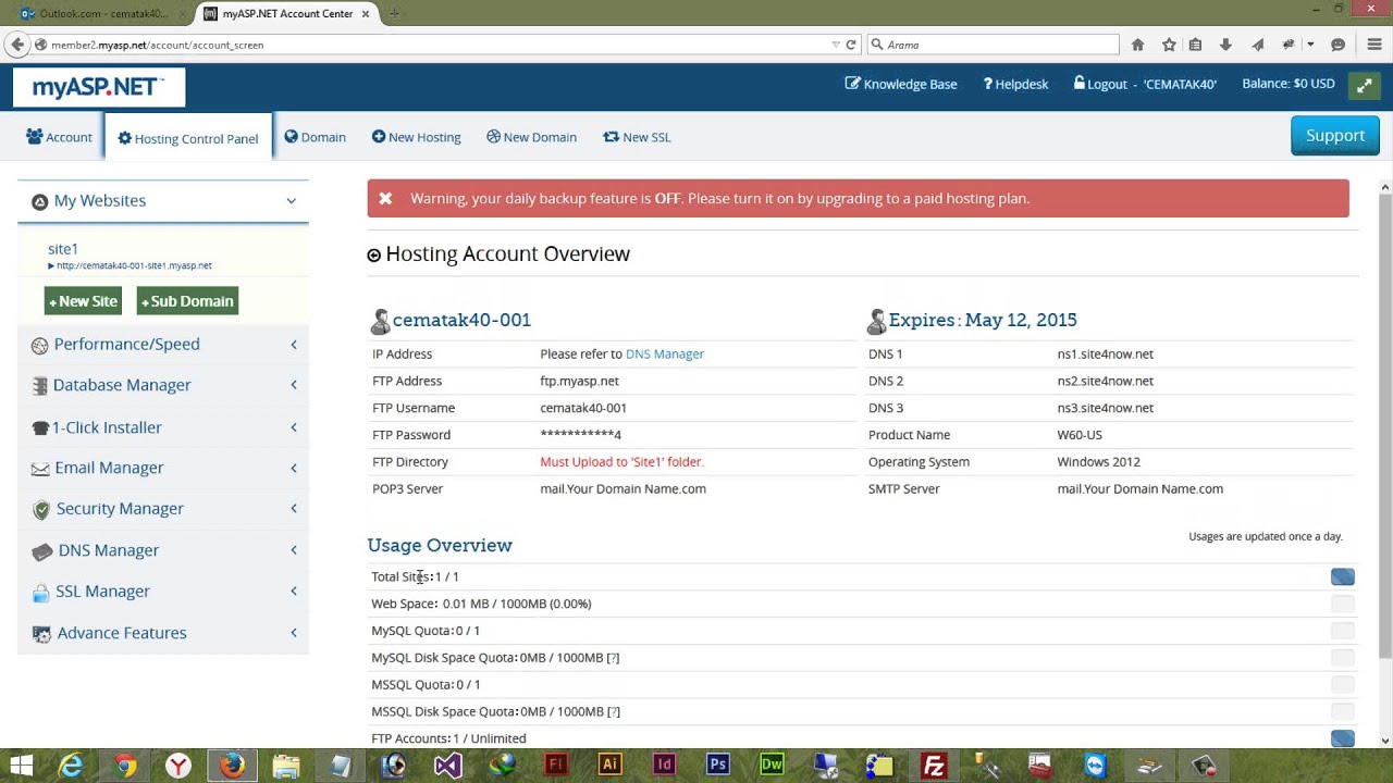 MYASP.NET web hosting almak - YouTube