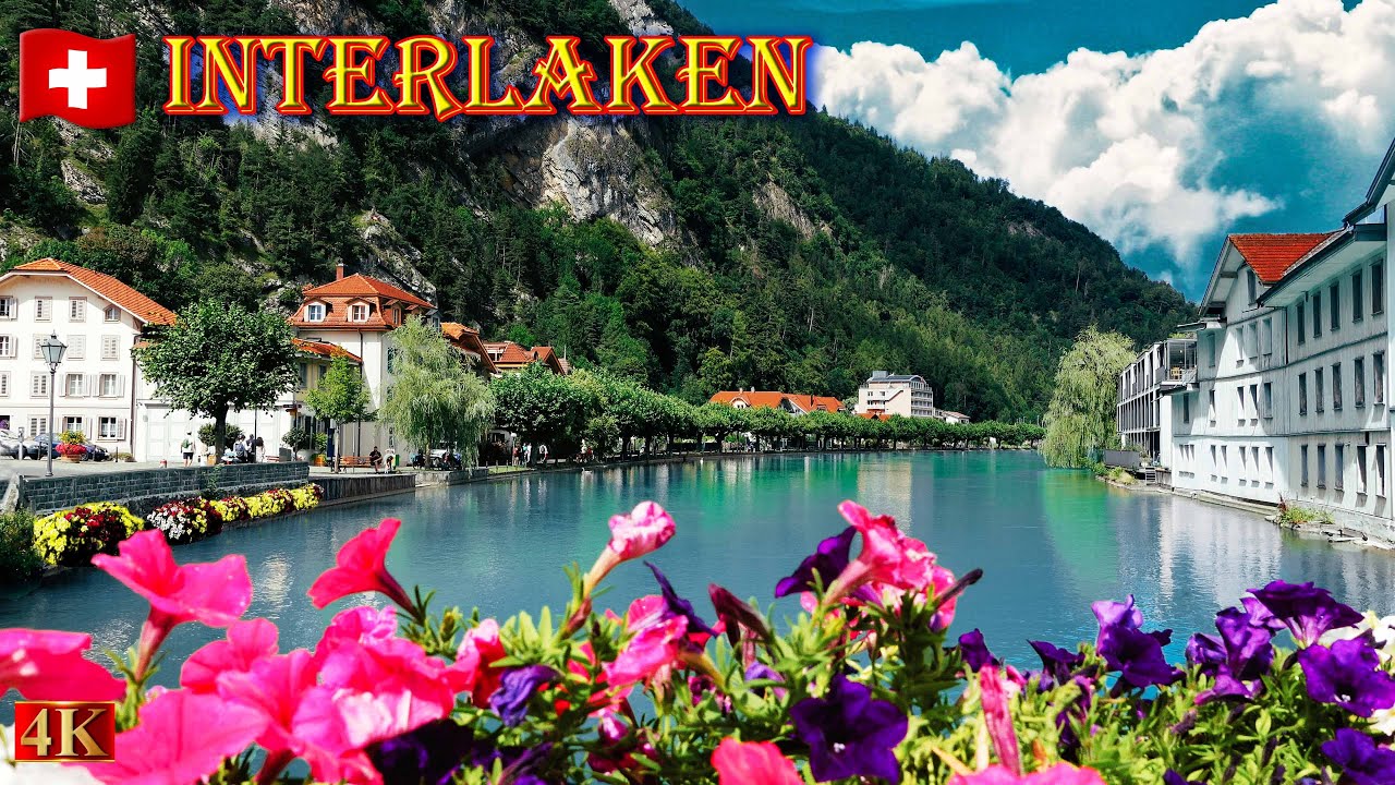 Interlaken Switzerland enchanting landscape between two crystal clear ...