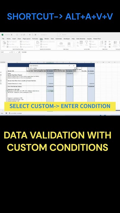 #shorts I Data validation with custom condition I #excel #excelshorts #exceltips #exceltutorial ...
