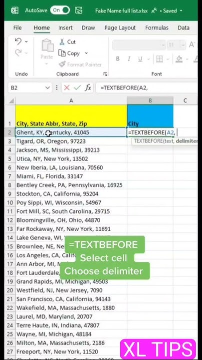 Use TEXTBEFORE Function in Excel #shorts - YouTube