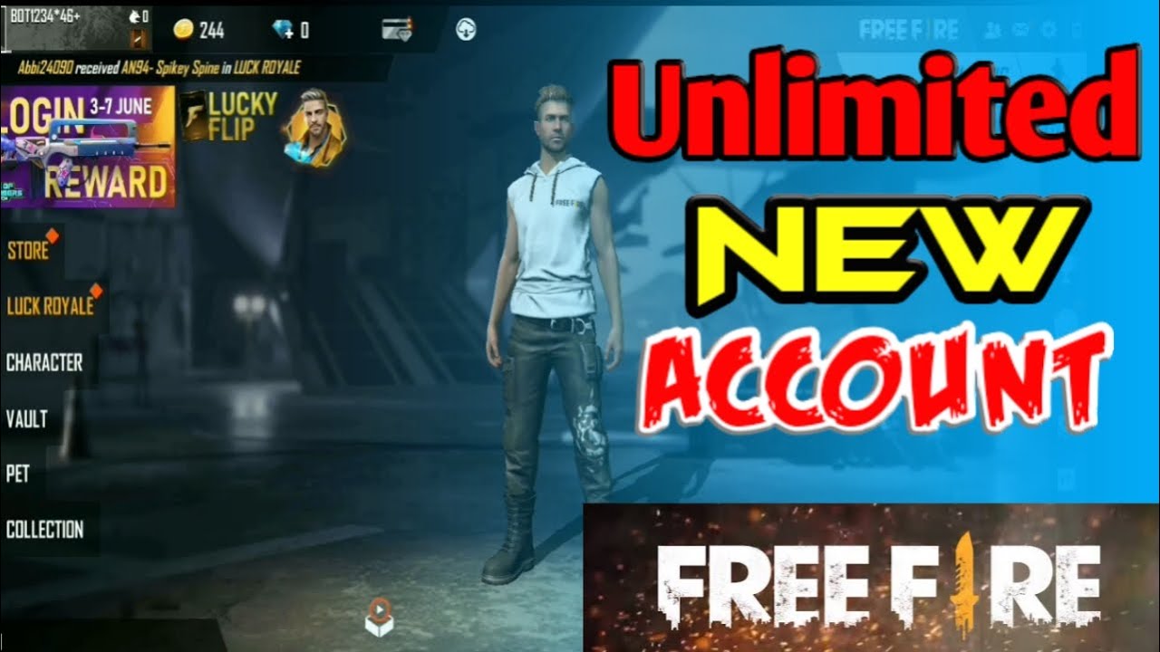 FREEFIRE UNLIMITED NEW ACCOUNT // HOW TO MAKE NEW ACCOUNT IN FRE FIRE ...