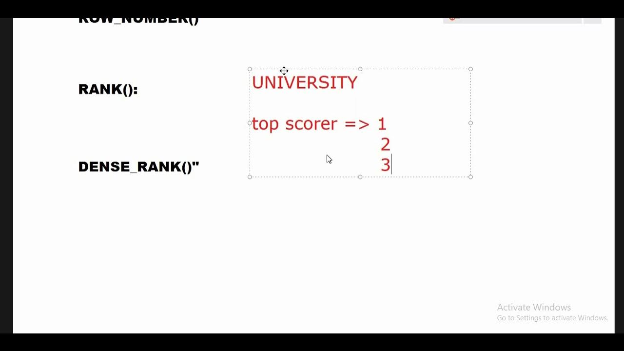 date,rank,dense rank,row number functions in SQL or DBMS - YouTube