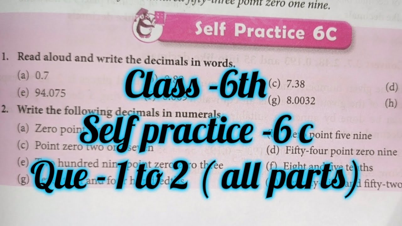 new learning composite maths class 6 self practice 6c | schand maths ...