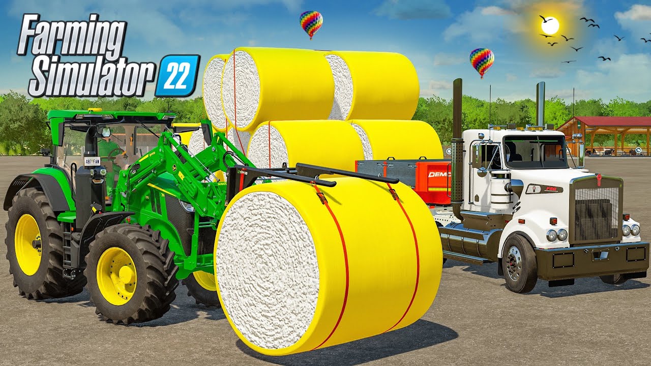 COTTON ROLL BALES Loaded with JOHN DEERE In FS22 | FS22 | TIMELAPSE ...