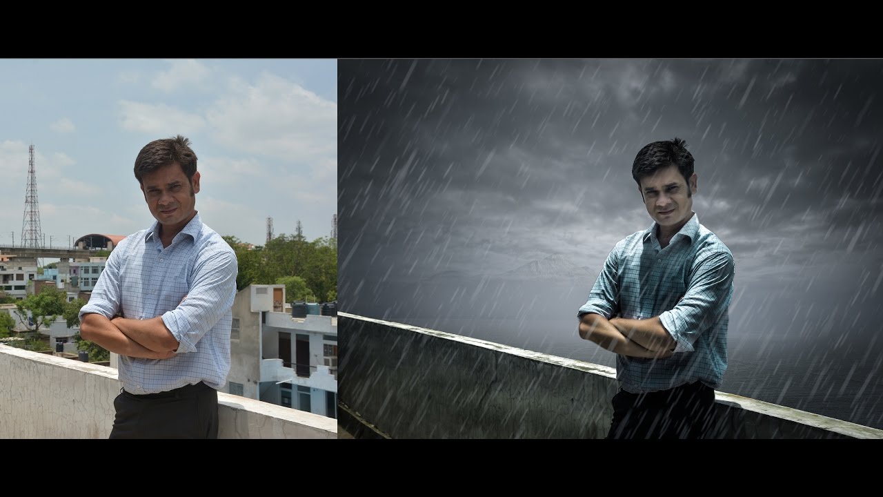 Photo Manipulation | Making a Rain scene effect | Photoshop tutorial ...