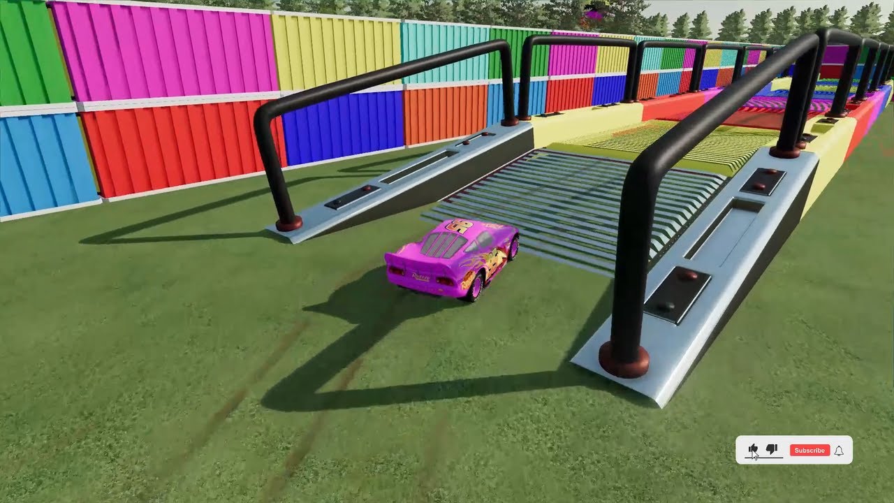 FS22: TRANSPORTING GIANT COLORFUL VEHICLES! LOWBOY TRAILER CHALLENGE ...
