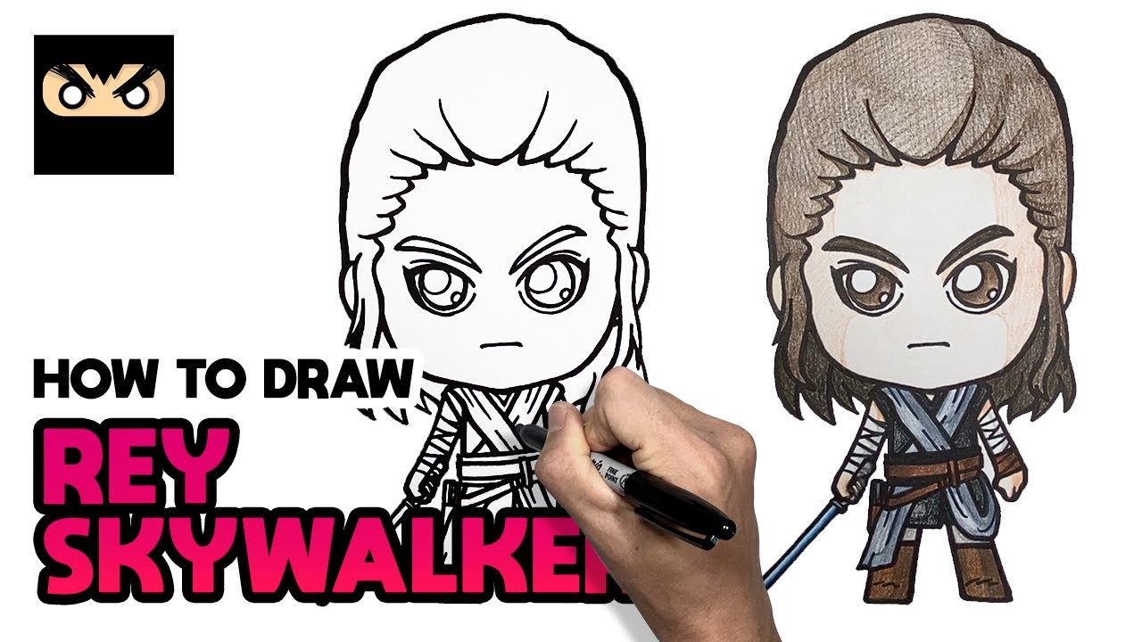 How to draw REY SKYWALKER | STAR WARS - 레이 스카이워커 그리기 | 스타 워즈 - YouTube