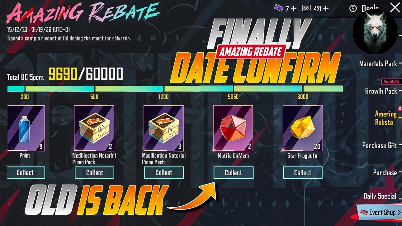 AMAZING REBATE CONFIRM RELEASE DATE - FREE UC - PUBGM - YouTube
